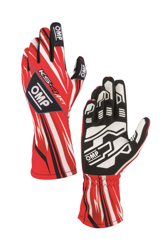 Купить OMP KS-4 ART Перчатки для картинга детские, красно-белые, размер ...
